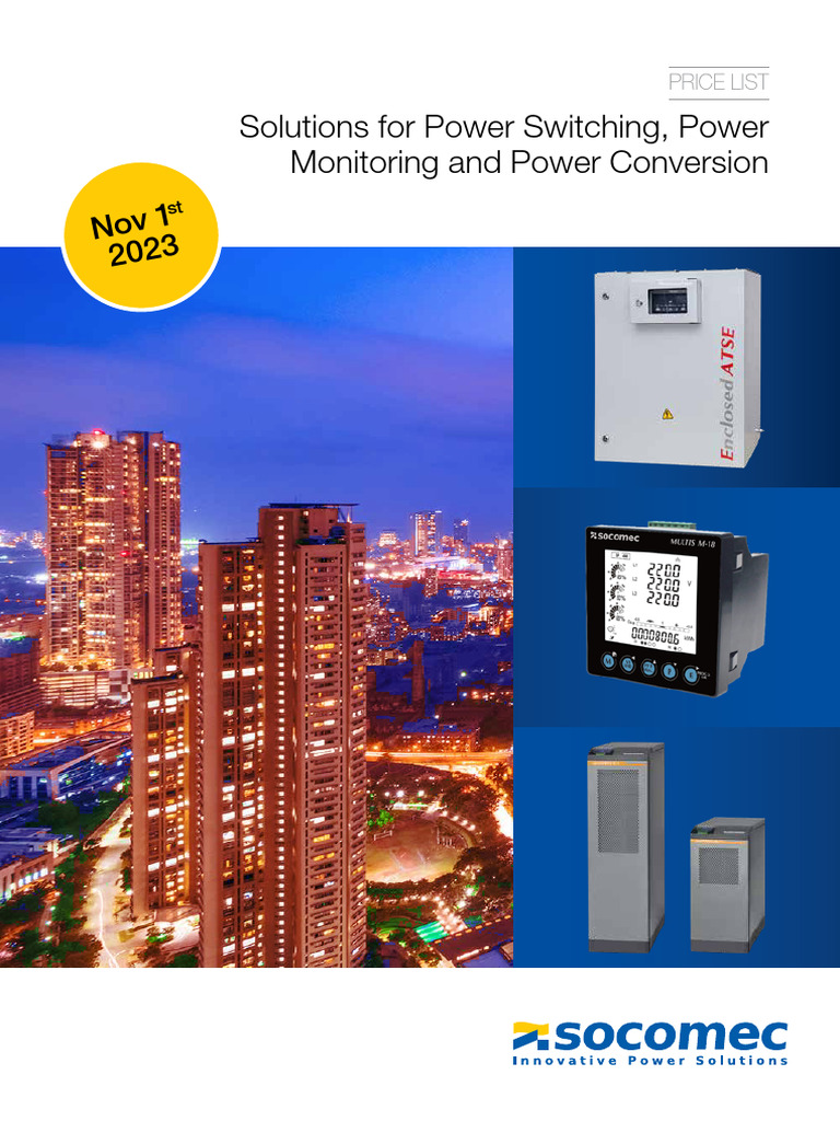 Socomec Price List NOV 2023 Web | PDF | Electricity | Electric Power