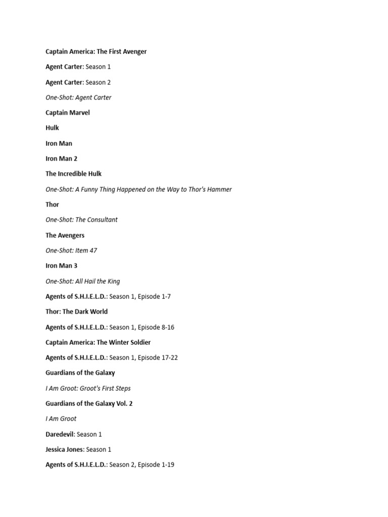 MCU Timeline | PDF