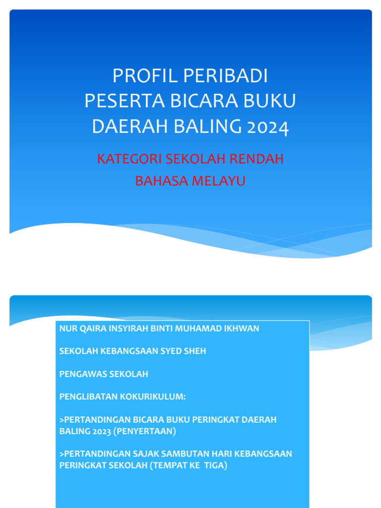 Folio Bicara Buku Bahasa Melayu Qaira | PDF