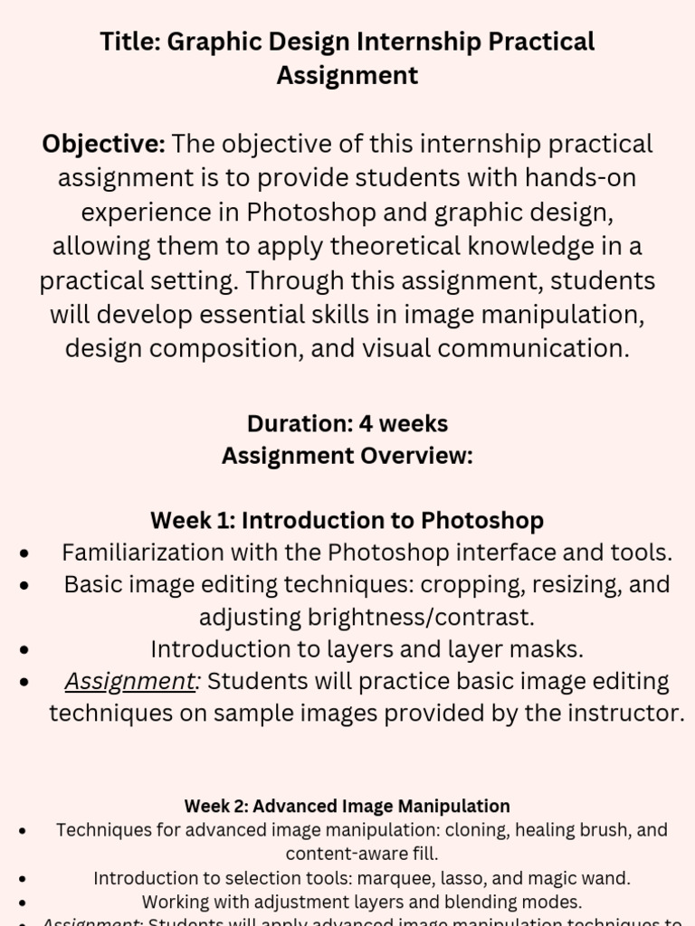 Internship 2 | PDF | Adobe Photoshop | Image Editing