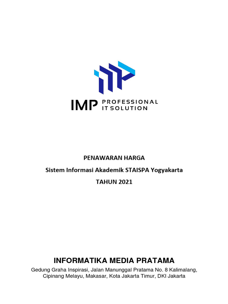 Penawaran Sistem Informasi Akademik STAISPA | PDF | Bisnis