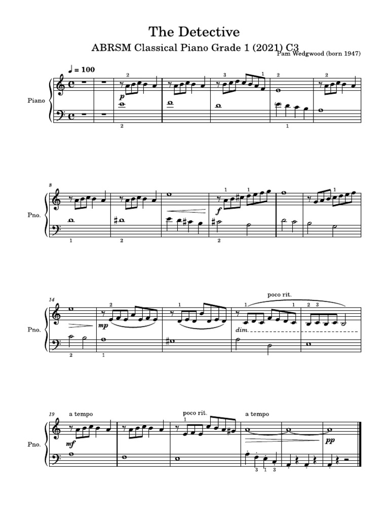 The Detective - No 6 From Up-Grade! Piano Grades 1-2 - Pam Wedgwood | PDF