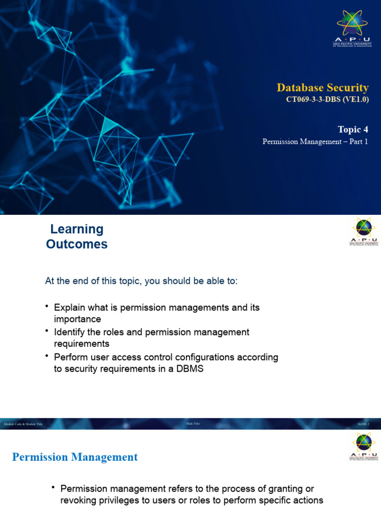 4. Permission Management - Part 1 | PDF | Databases | Microsoft Sql Server