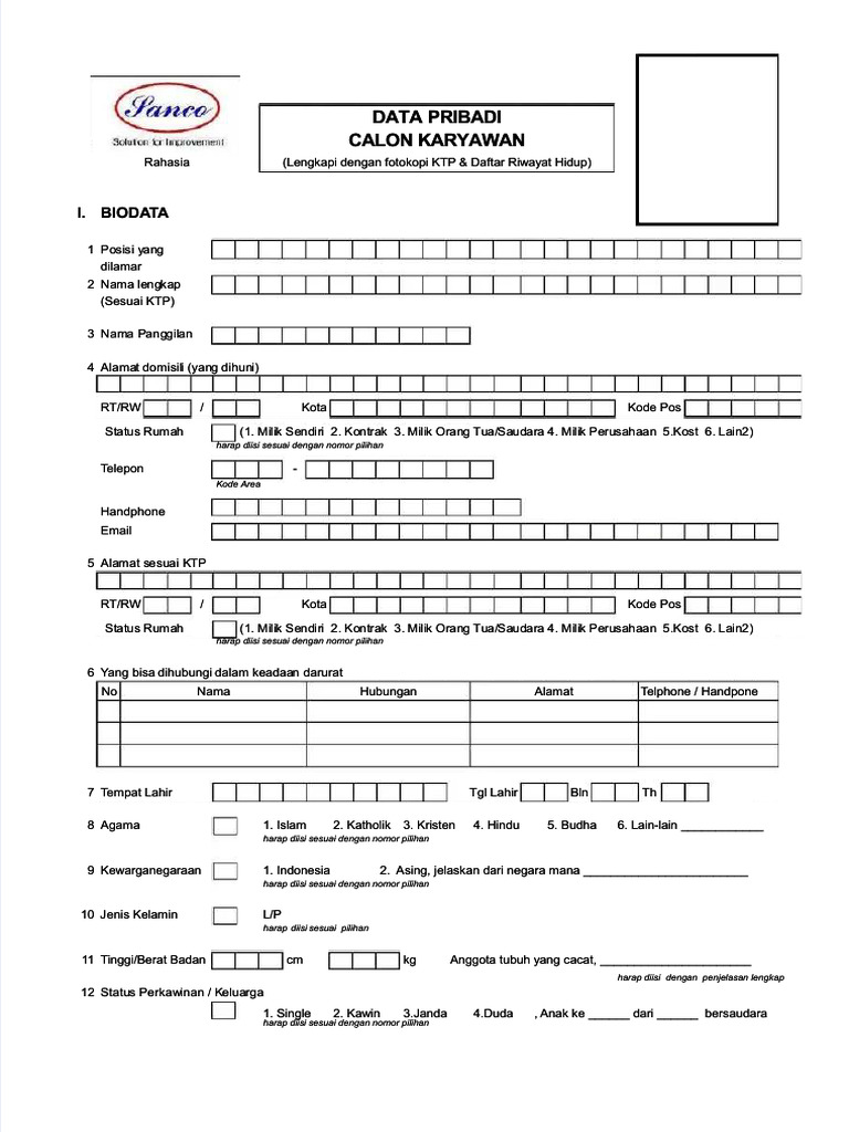 PDF Form Data Kandidat Interview Compress | PDF