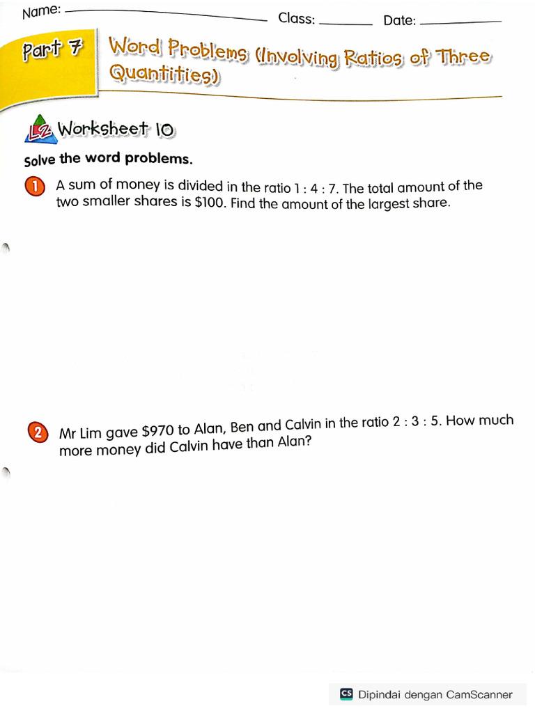 Extra Problem Set- Word Problems | PDF