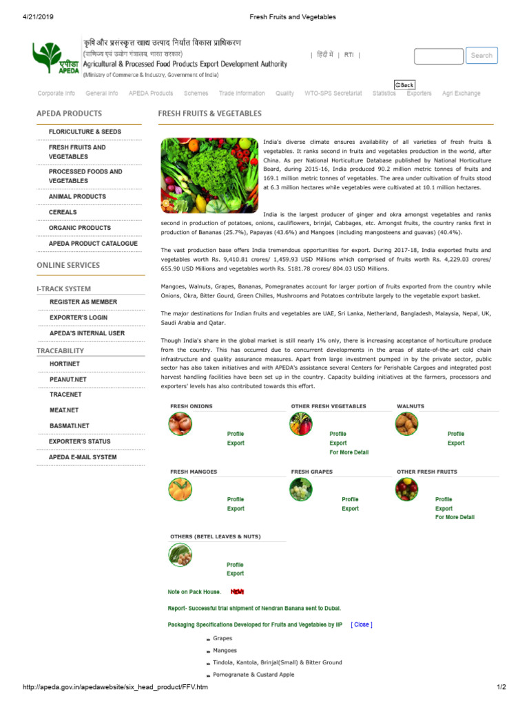 Fresh Fruits and Vegetables | PDF | Vegetables | Fruit