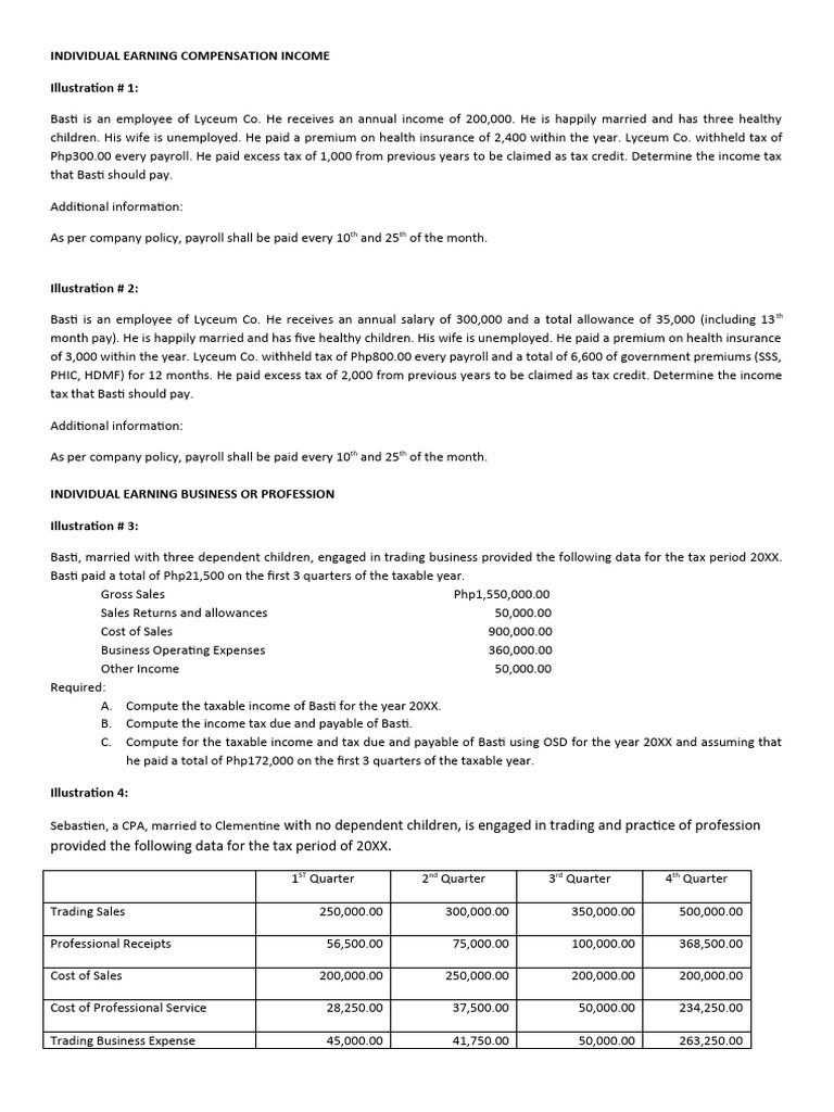 Income Tax Computation Examples | PDF | Payroll Tax | Taxes