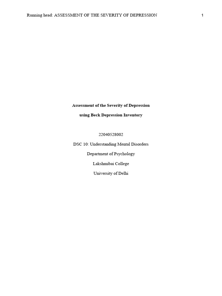 UMD -1 | Download Free PDF | Mental Disorder | Major Depressive Disorder