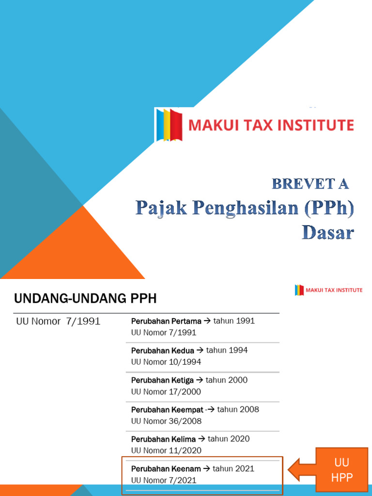 Pph Dasar Pph Orang Pribadi Makui Tax Institute Pdf