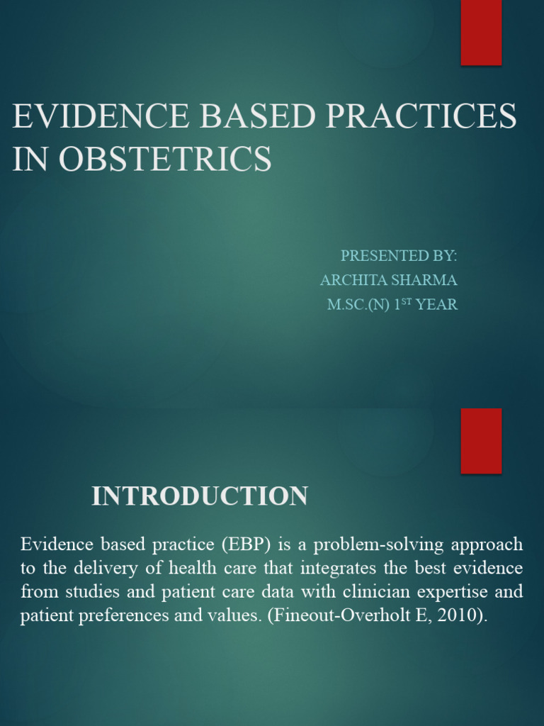 Evidence Based Practices in Obstetrics | PDF | Childbirth | Evidence ...