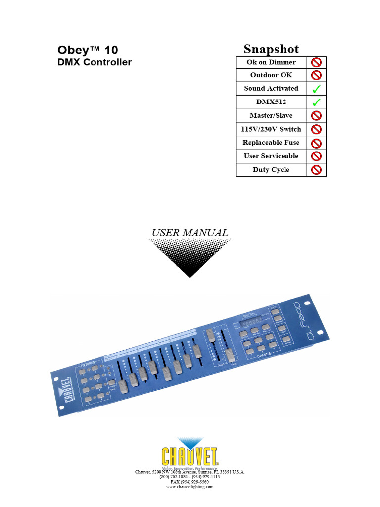 Obey 10 UM Rev3 WO DMX Kontrol | PDF | Electrical Engineering | Computing