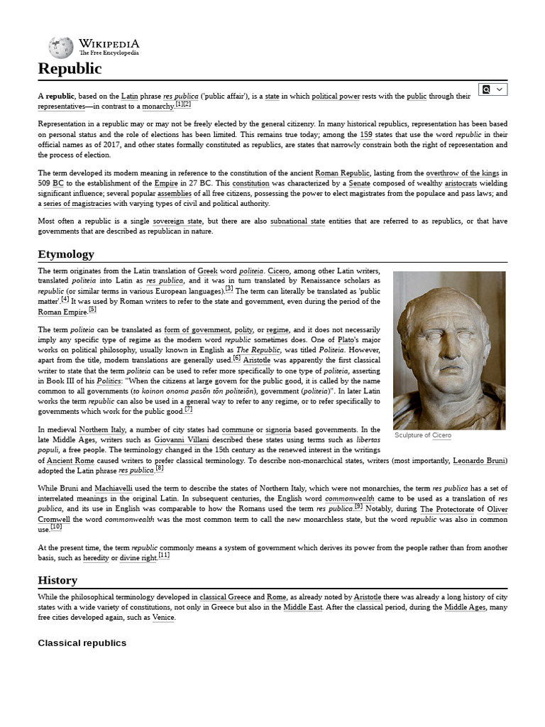 Republic | PDF | Republic | Forms Of Government