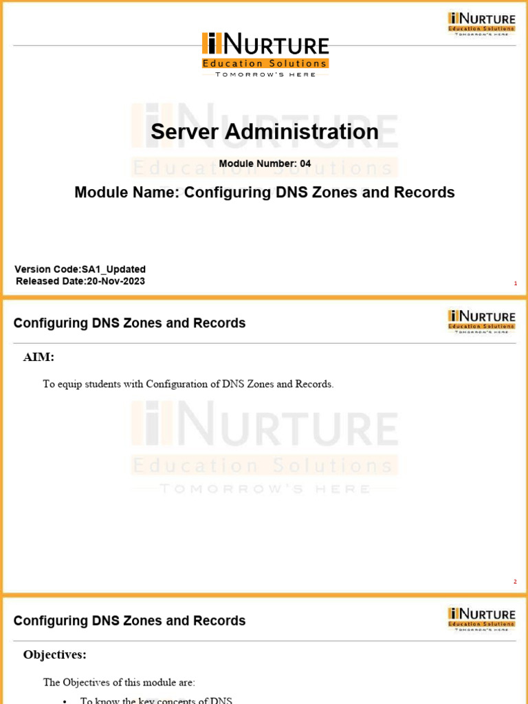 Unit 4_Configuring DNS Zones and Records-converted | PDF | Domain Name System | Web Server