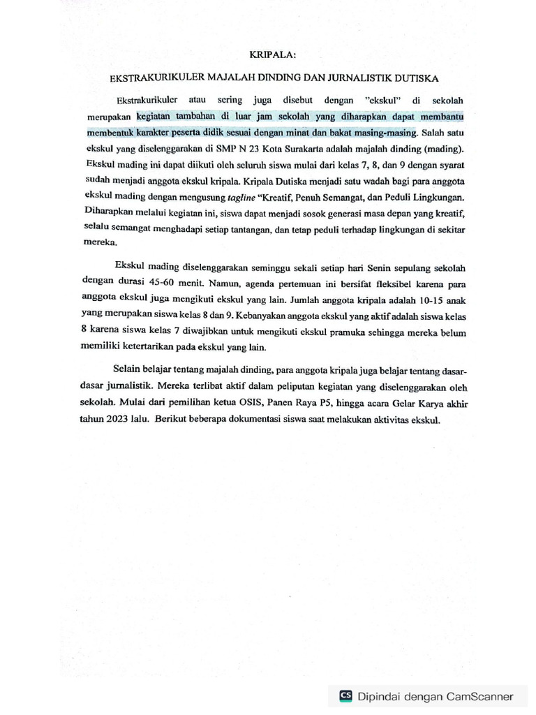 Ekstrakurikuler Mading | PDF