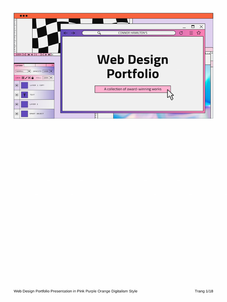 Web Design Portfolio Presentation in Pink Purple Orange Digitalism ...