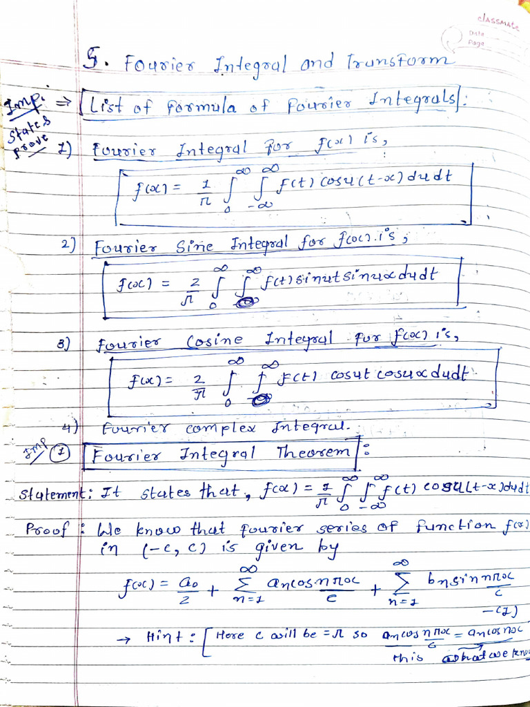 Fourier Integral & Transform | PDF | Functions And Mappings | Angle