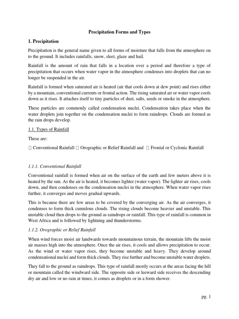 Precipitation Forms and Types | PDF | Precipitation | Thunderstorm