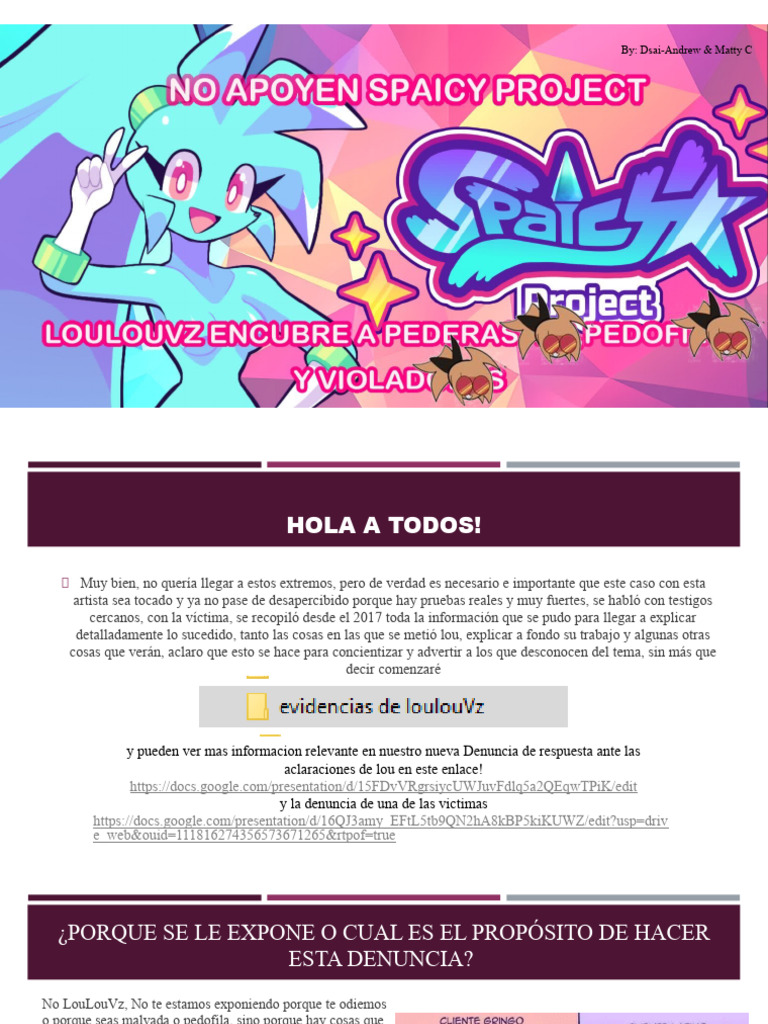 Spaicy Polemica y Denuncia Publica | PDF | Fan (persona) | Cómics