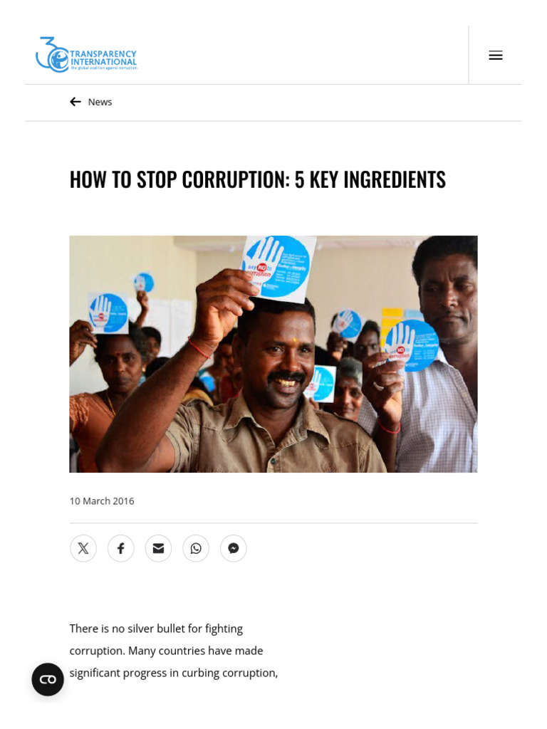 How To Stop Corruption - 5 Key Ingredients - News | PDF | Corruption ...