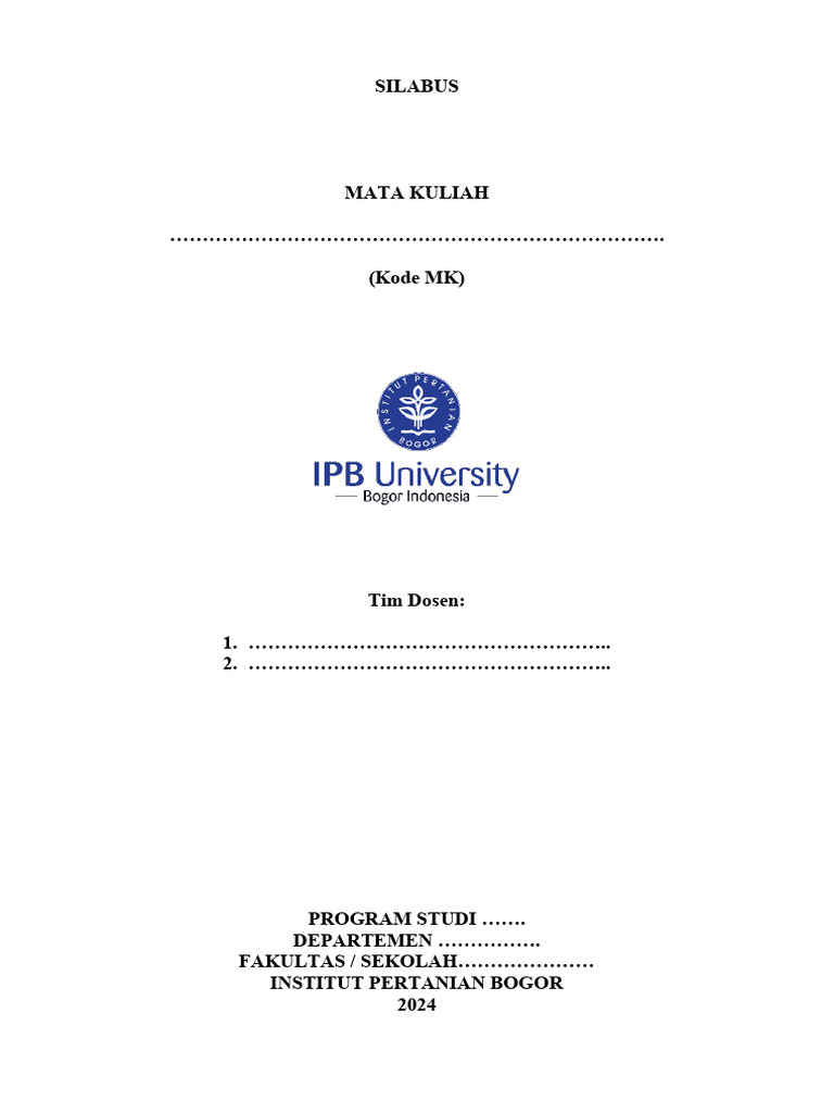 (DTPTP) Template RPS IPB University | PDF