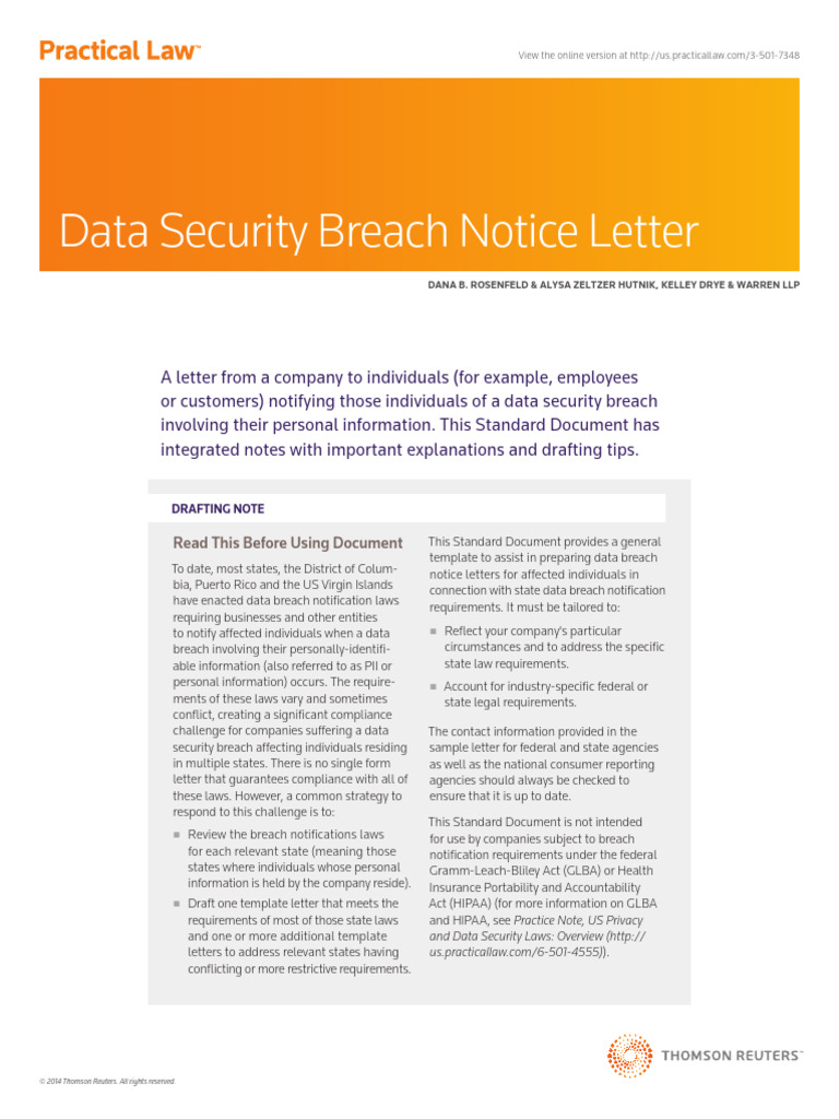 Data-Security-Breach-Notice-Letter | Download Free PDF | Identity Theft ...