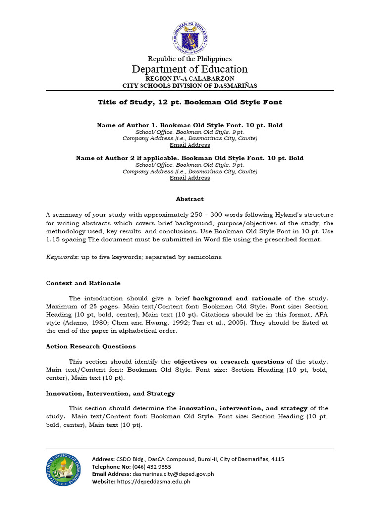 Action Research Suggested Format 1 | PDF | Apa Style | Human Communication