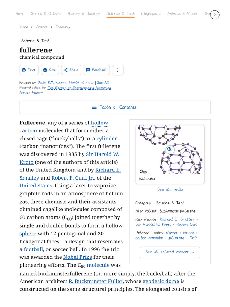Fullerene _ Definition, Properties, Uses, & Facts _ Britannica | PDF ...