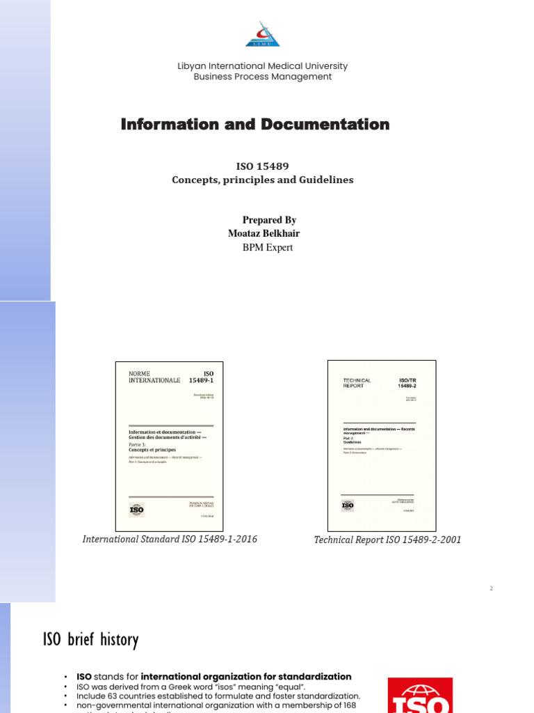 Information and Documentation, Records Management, Concepts and ...