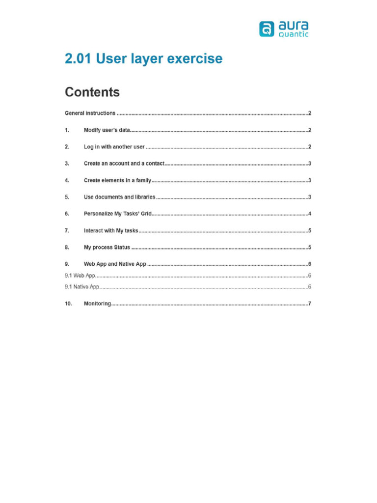 2.01 User layer_Exercise | PDF