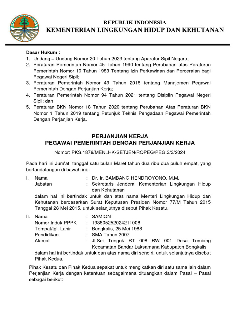 E Materai Perjanjian Kerja Samion | PDF