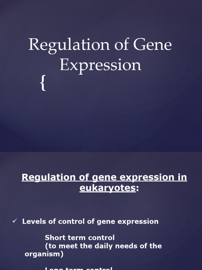 Lecture # 13 (Regulation of Gene Expression in Eukaryotes) | Download ...