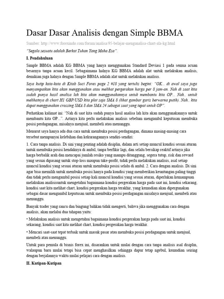 Dasar Dasar Analisis Dengan Simple BBMA PDF | PDF