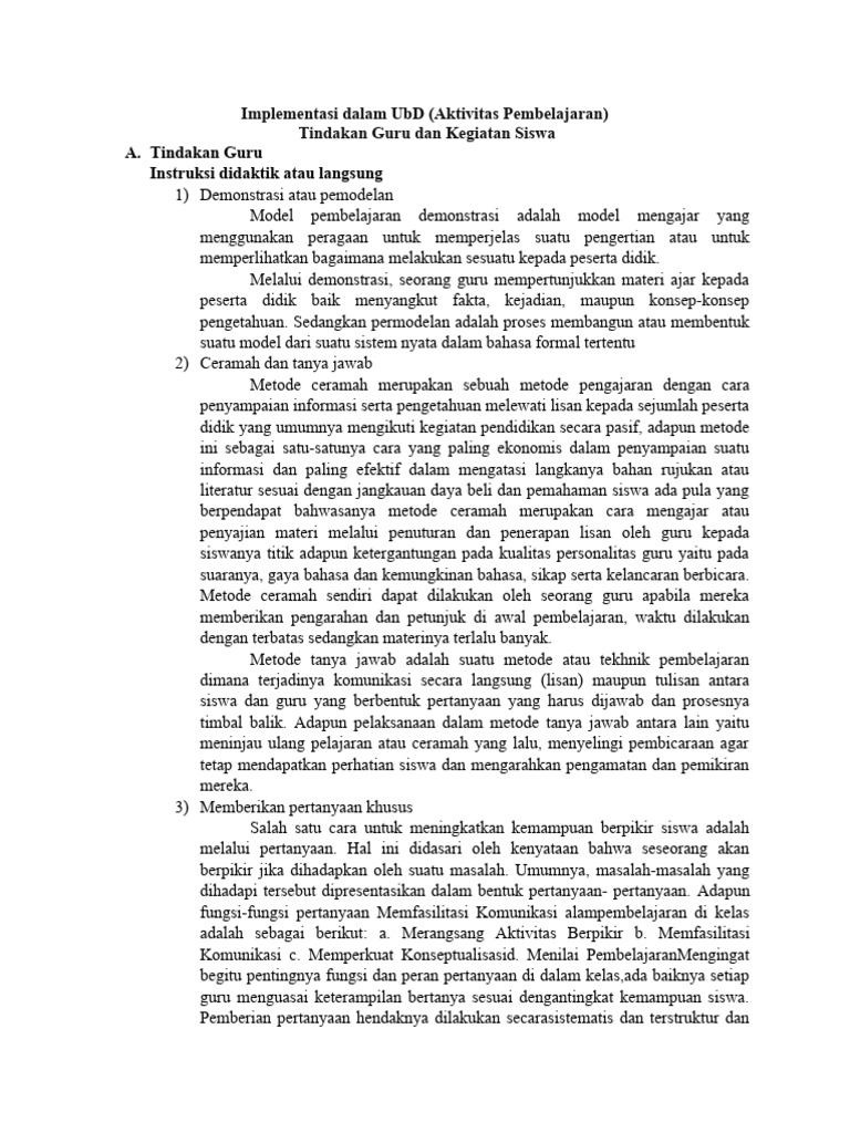 TOPIK 6 - Implementasi Dalam UbD - TINDAKAN | PDF