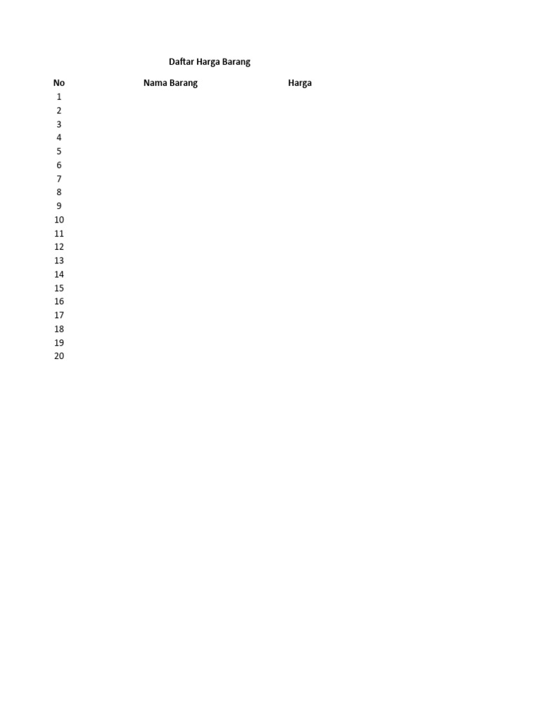 List Barang | PDF