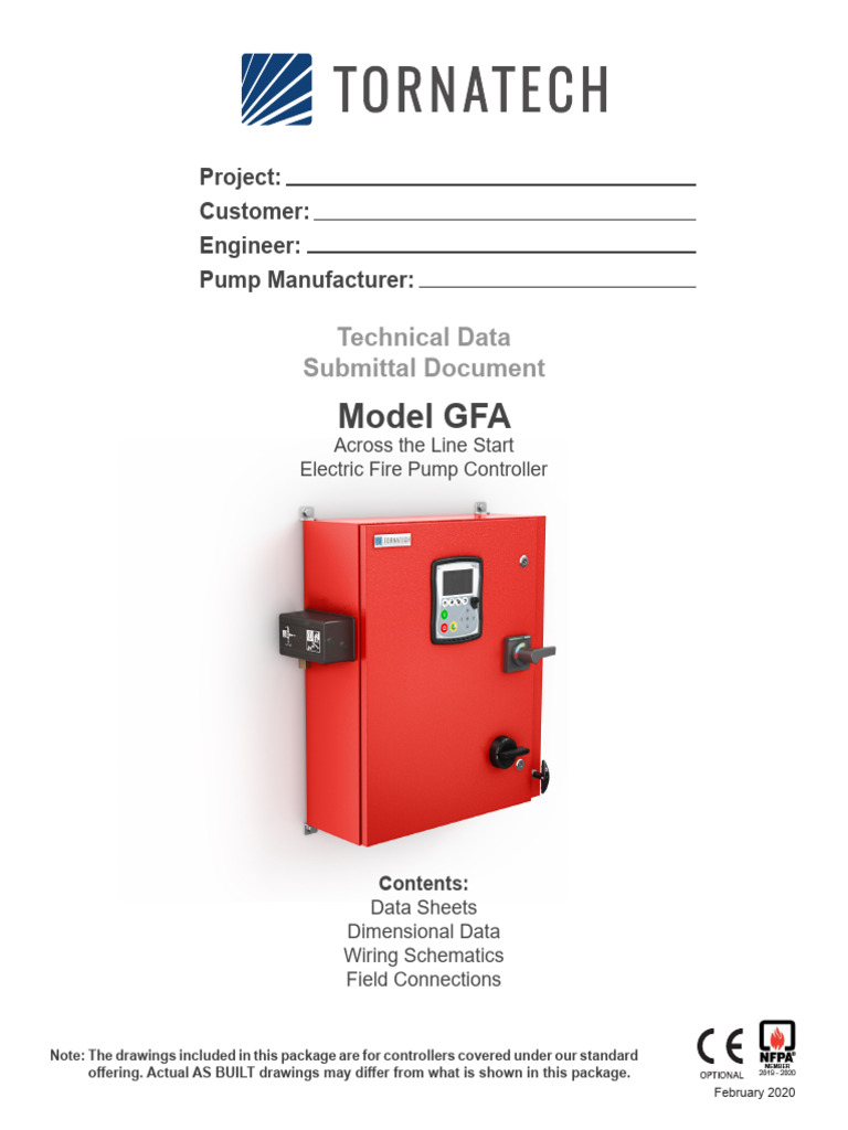 GFA Electric Fire Pump Controller Specs | PDF | Switch | Pump