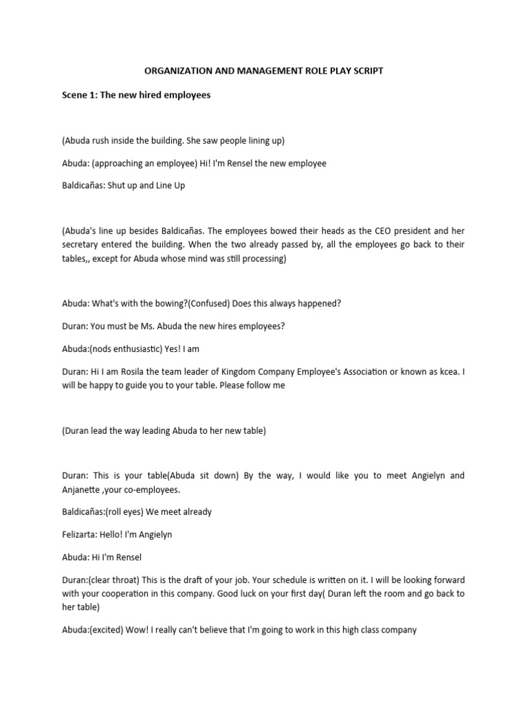 Organization and Management Script | PDF