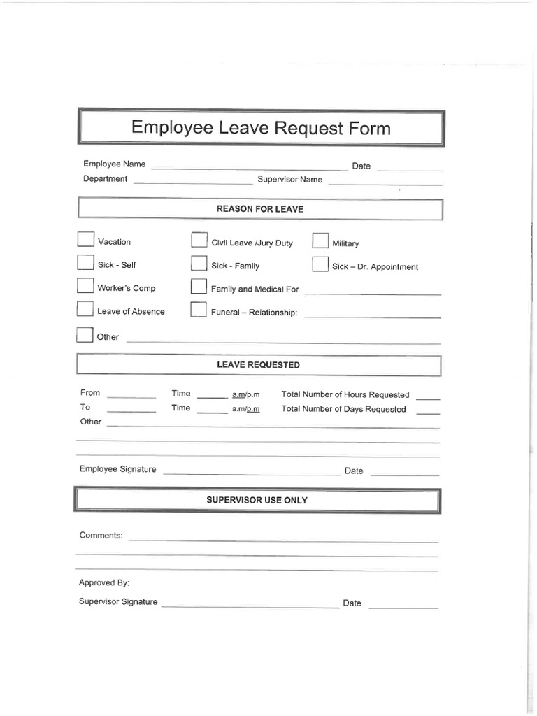 Employee Leave Form | PDF