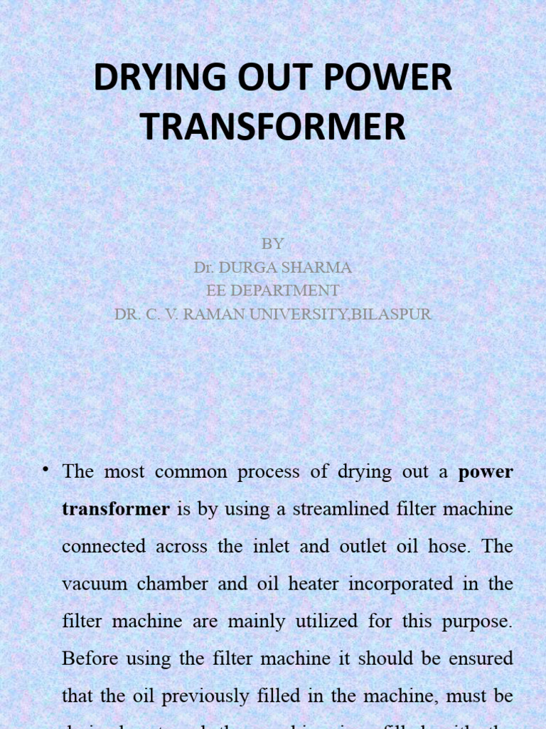 Drying Out of Transformer | PDF | Transformer | Electrical Resistance ...