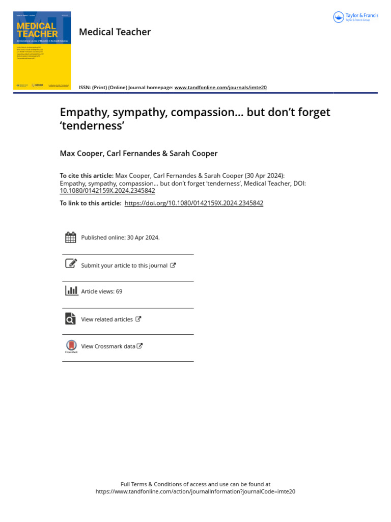 Empathy Sympathy Compassion But Don T Forget Tenderness | PDF | Empathy ...