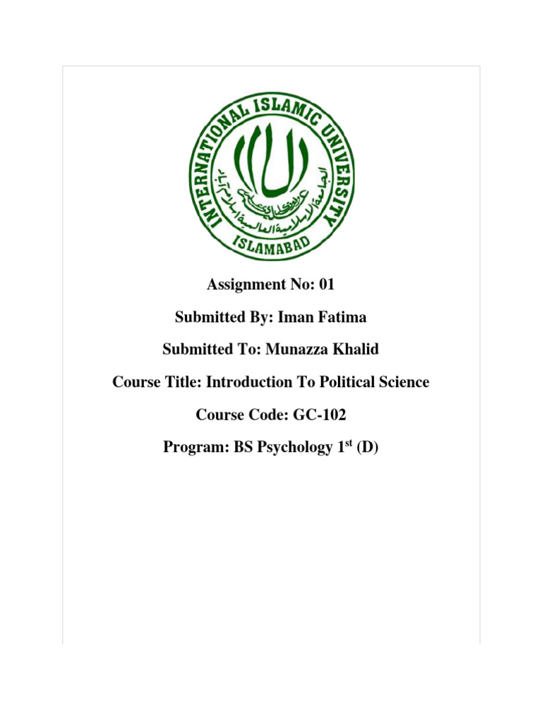 Assignment No 1-Iman Fatima | PDF | World War II | Nazi Germany