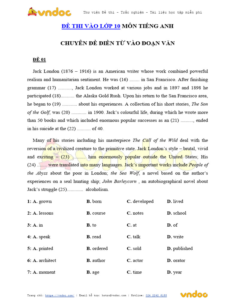 on-thi-vao-lop-10-chuyen-de-dien-tu-vao-doan-van-tieng-anh | PDF | Leo Tolstoy | Charlie Chaplin