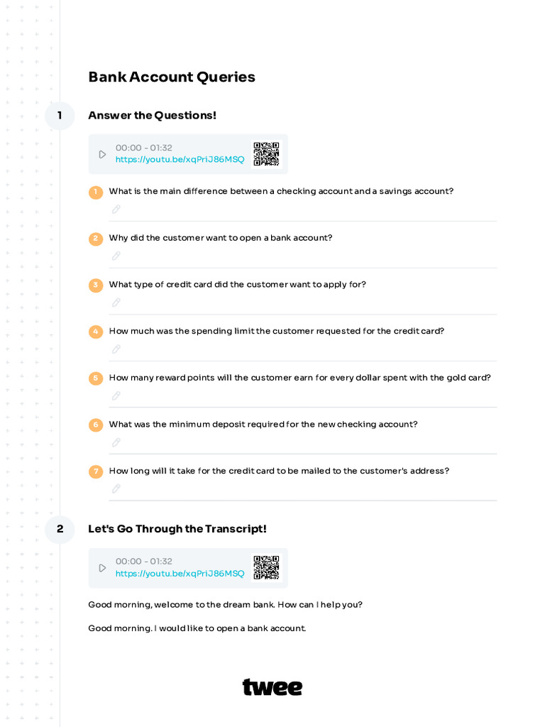 Twee - Bank Account Queries | PDF | Transaction Account | Credit Card