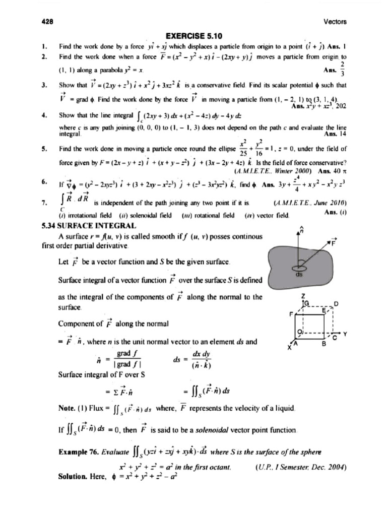 Surface and Volume Integral | PDF | Physics | Quantity