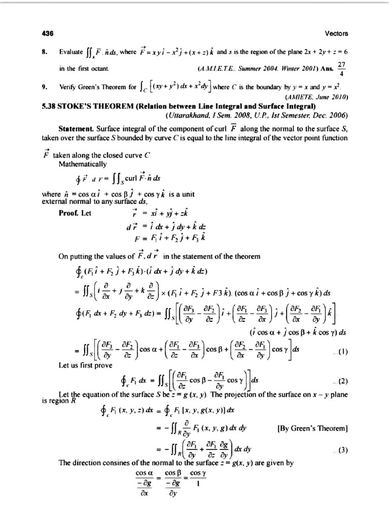 Stokes Theorem | PDF | Sphere | Integral