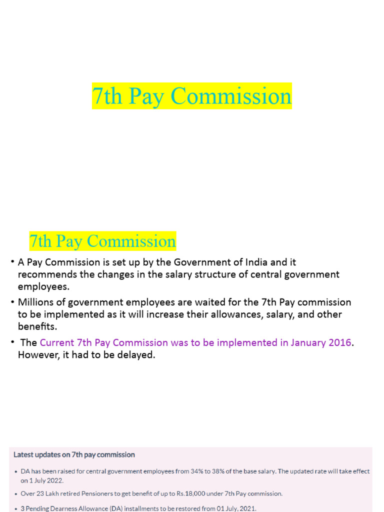 7th Pay Commission | PDF | Pension | Expense