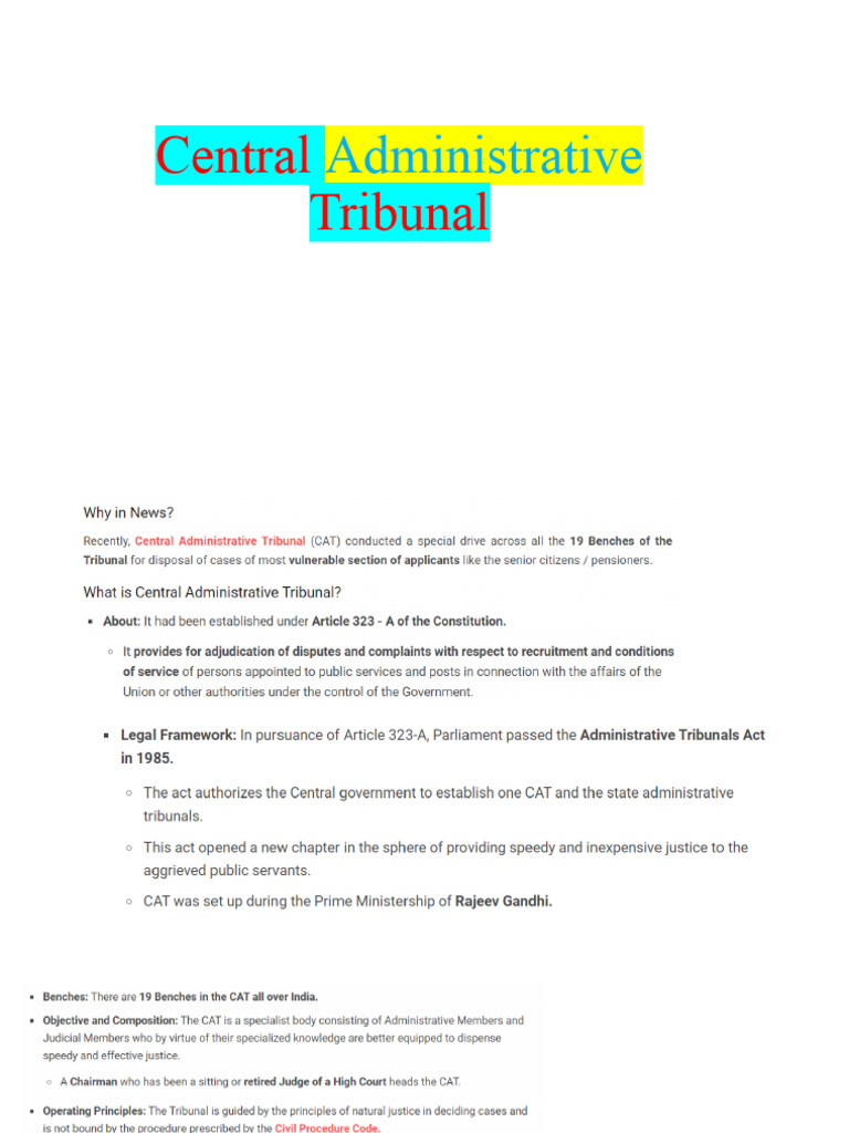 Central Administrative Tribunal | PDF