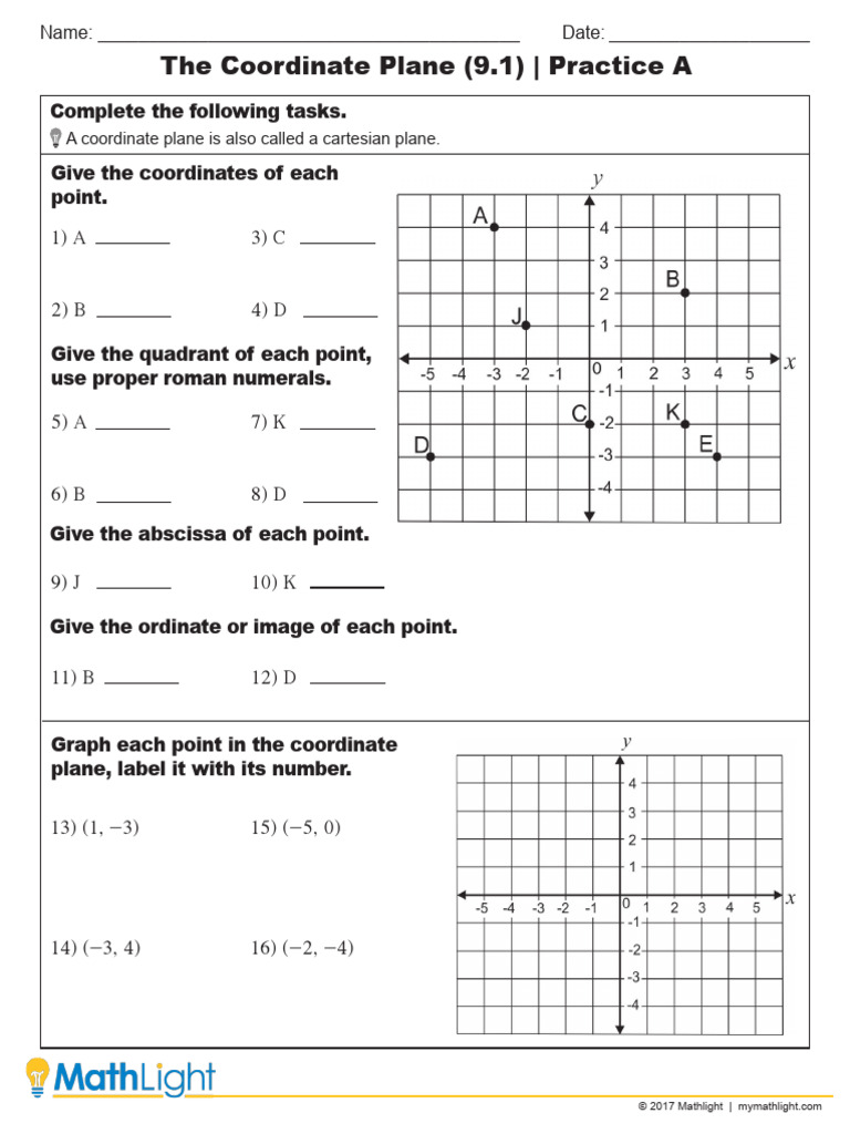 Practice Practice Coordinate Plane | PDF | Cartesian Coordinate System ...