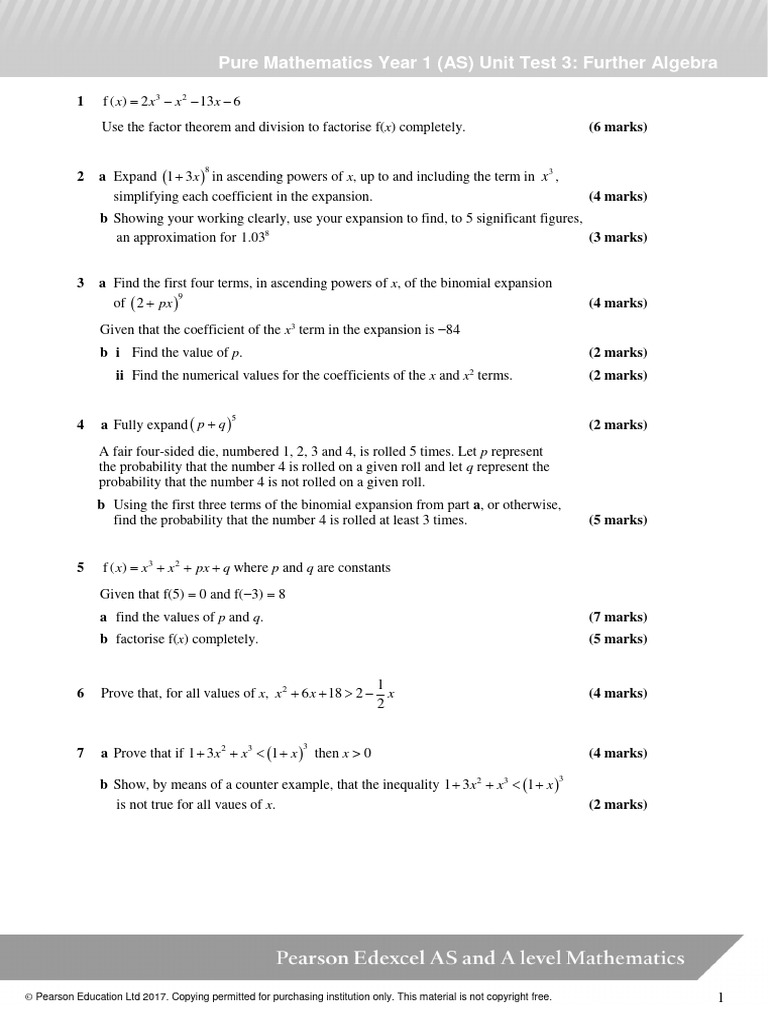 Unit 3 Test | PDF | Factorization | Mathematical Analysis