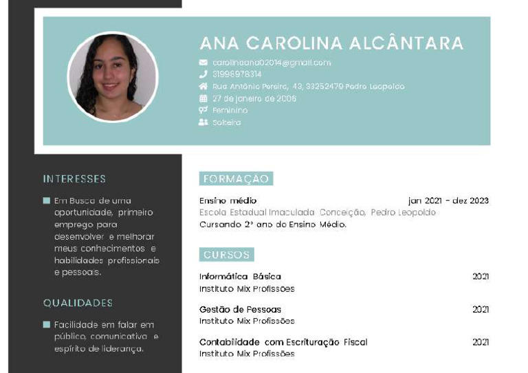 CV Ana Carolina | PDF