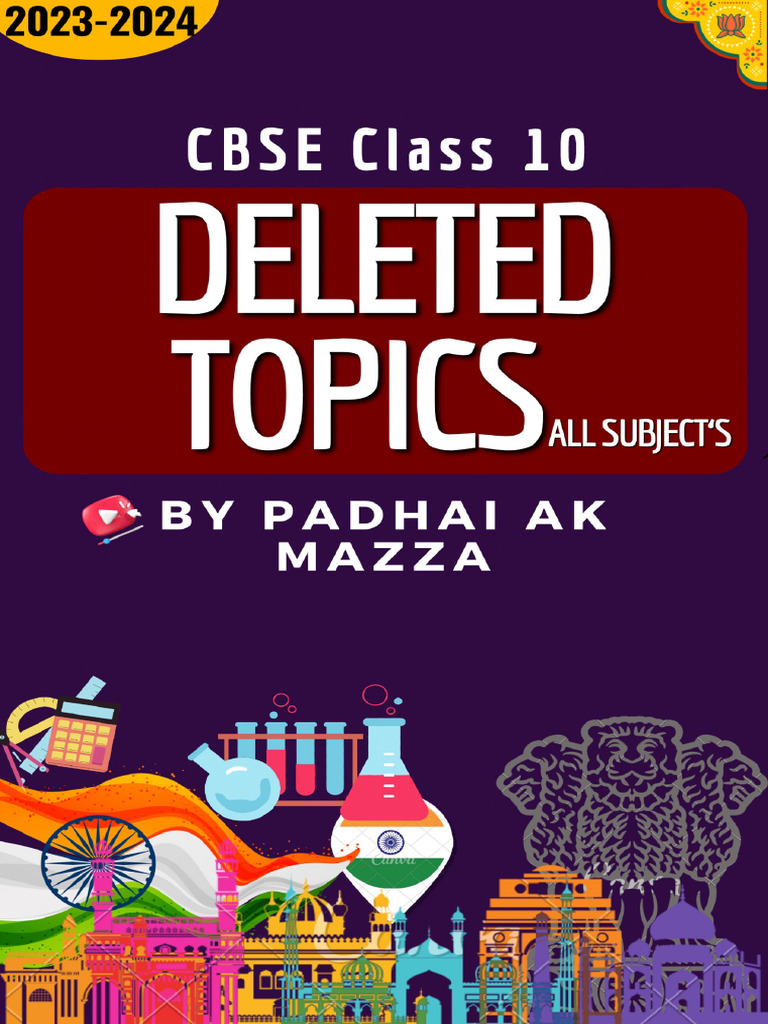 Class 10 Deleted Topics 2024 | PDF | Trigonometry | Equations